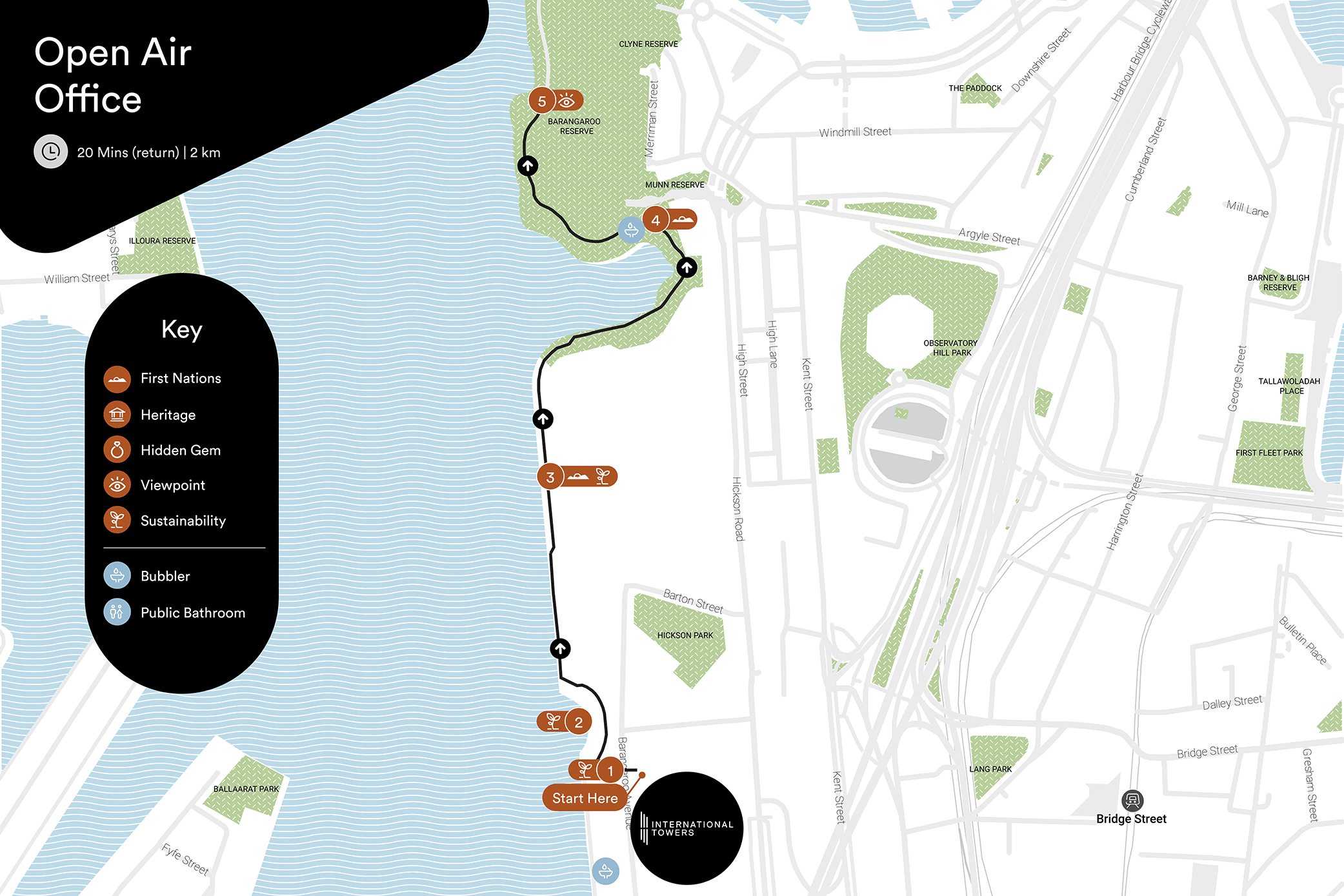 Explore Scenic Walking Routes near International Towers